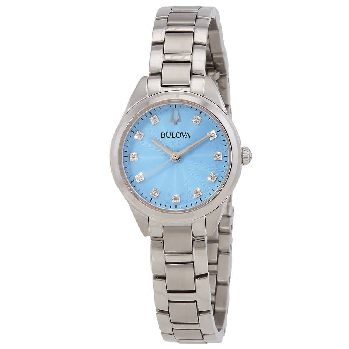 Bulova Sutton Quartz Diamond Blue Dial Ladies Watch 96P250 Bulova