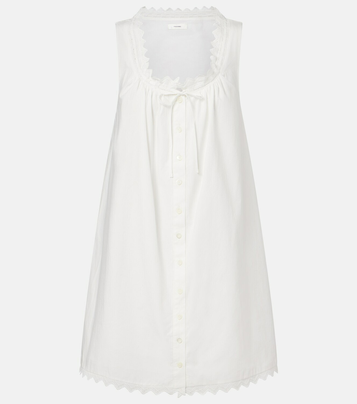 Frame Scalloped cotton poplin shirt dress Frame Denim