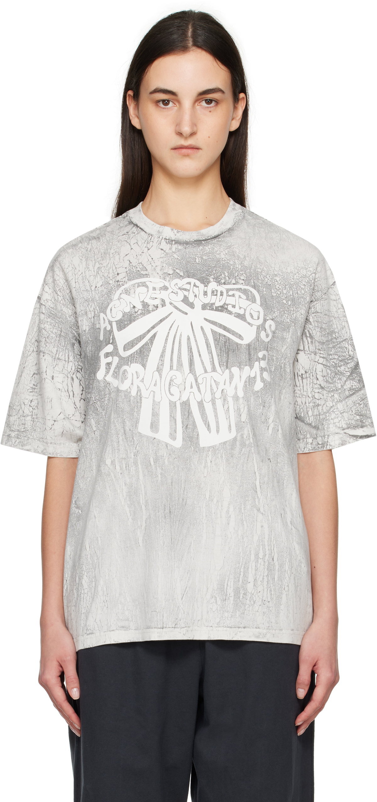 Acne Studios Black & White Plaster Print T-shirt Acne Studios