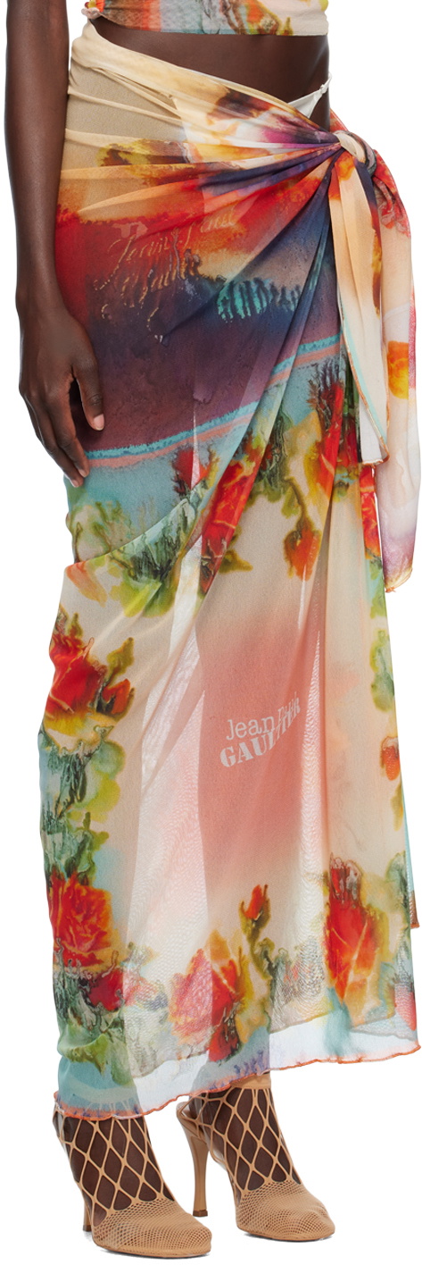 Jean Paul Gaultier Multicolor 'The Scarf' Midi Skirt Jean Paul Gaultier