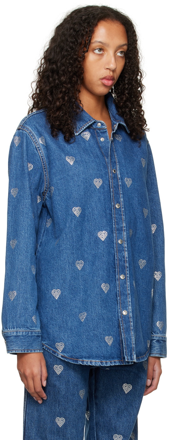 MACH & MACH Blue Heart Denim Shirt MACH & MACH