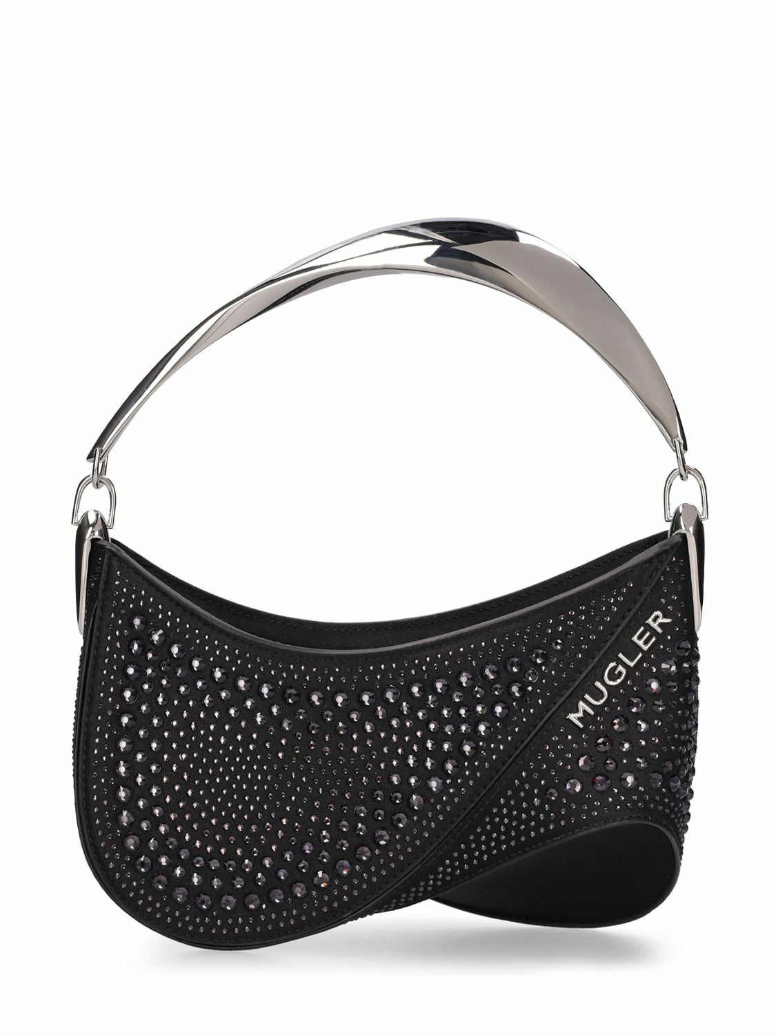 MUGLER - Mini Spiral Curve Crystal Top Handle Bag Mugler