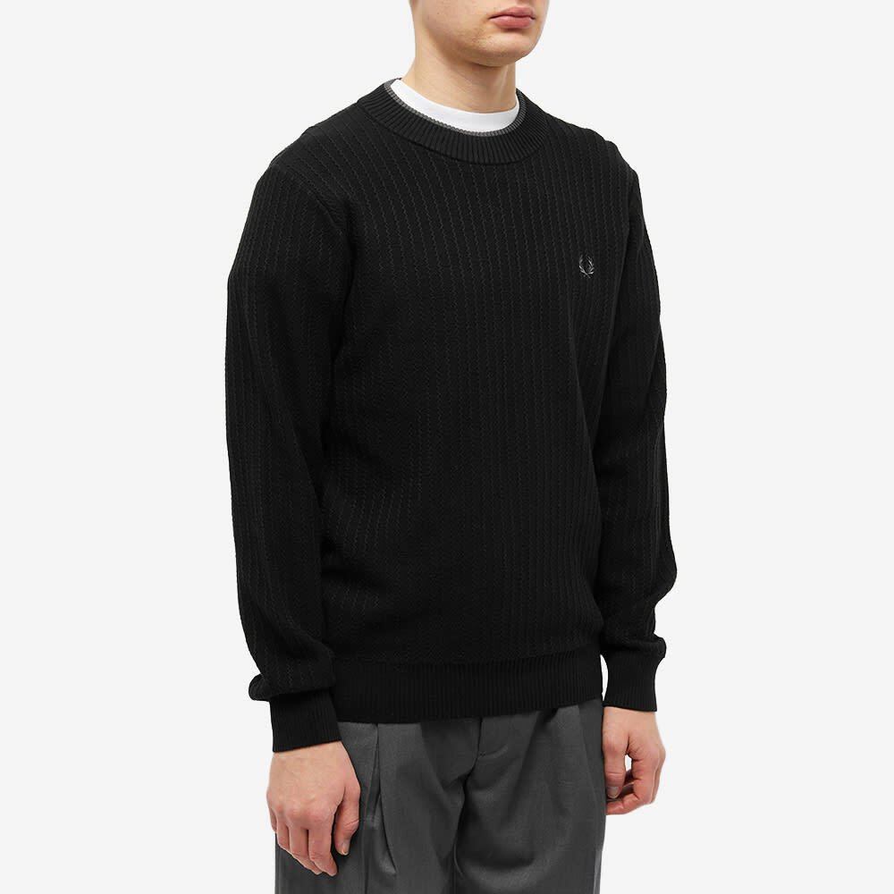 Fred Perry Authentic Men's Textured Crew Neck Jumper in Black Fred ...