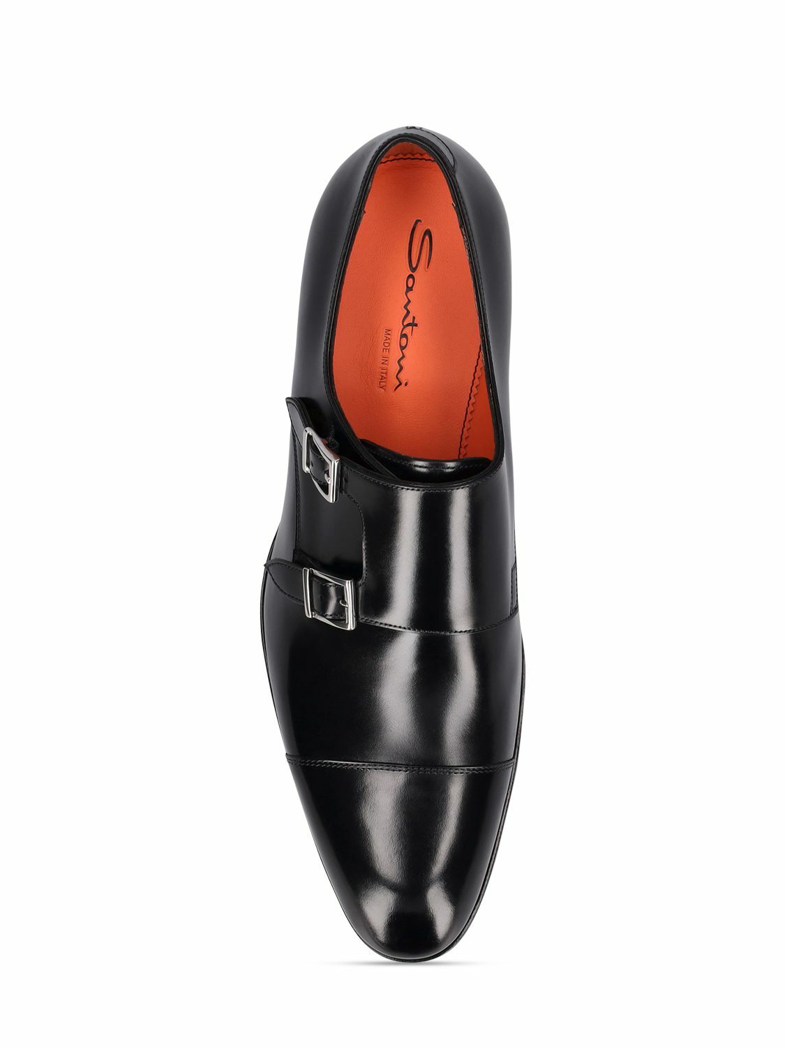 SANTONI Bugs Leather Monk Strap Shoes Santoni