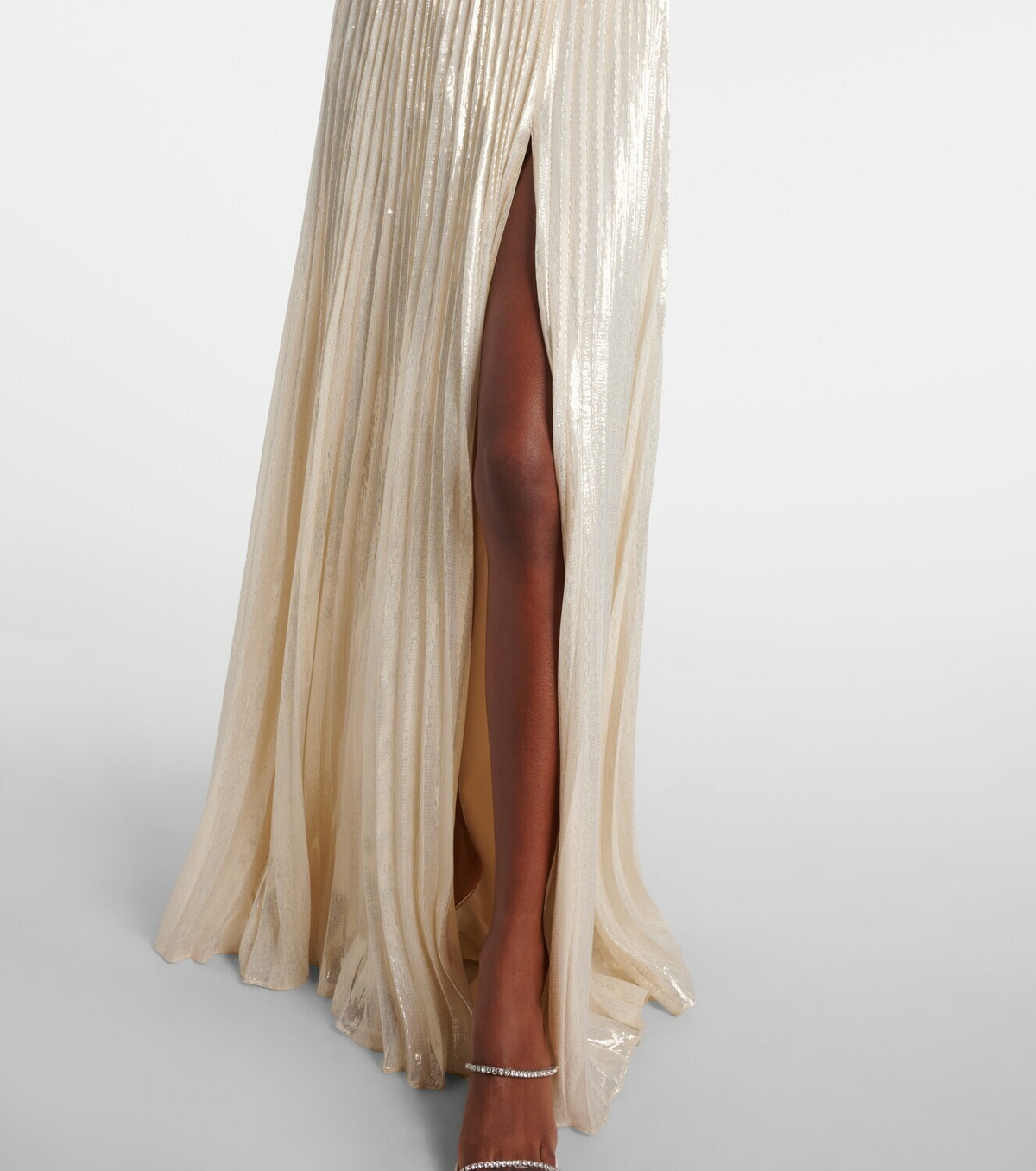Self-Portrait Asymmetric draped silk-blend chiffon maxi dress Self-Portrait