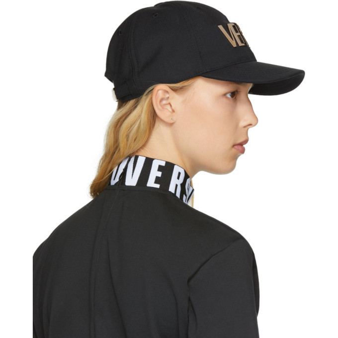 Versus Black Metallic Logo Cap Versus