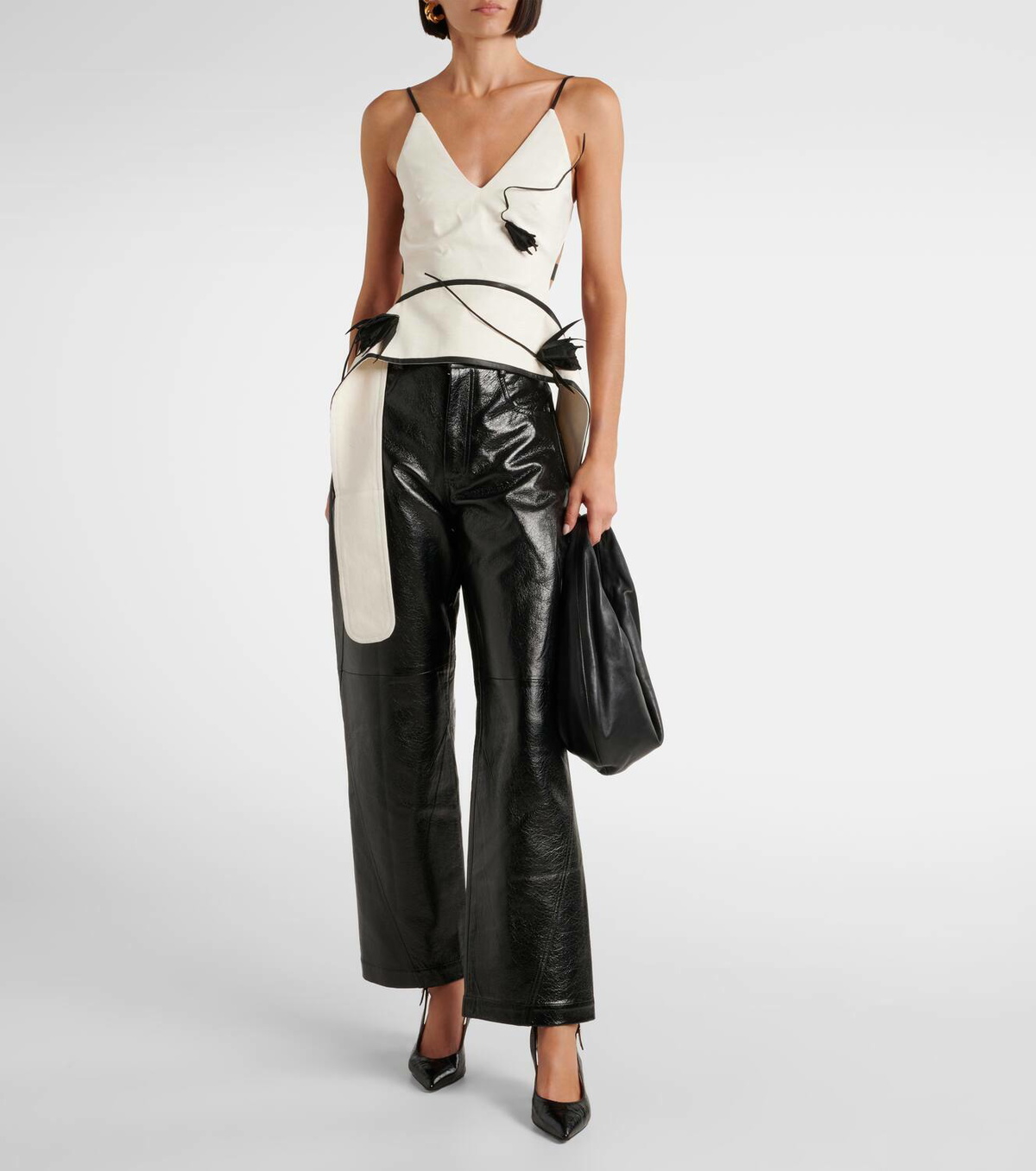 Jacques Wei High-rise leather wide-leg pants Jacques Wei