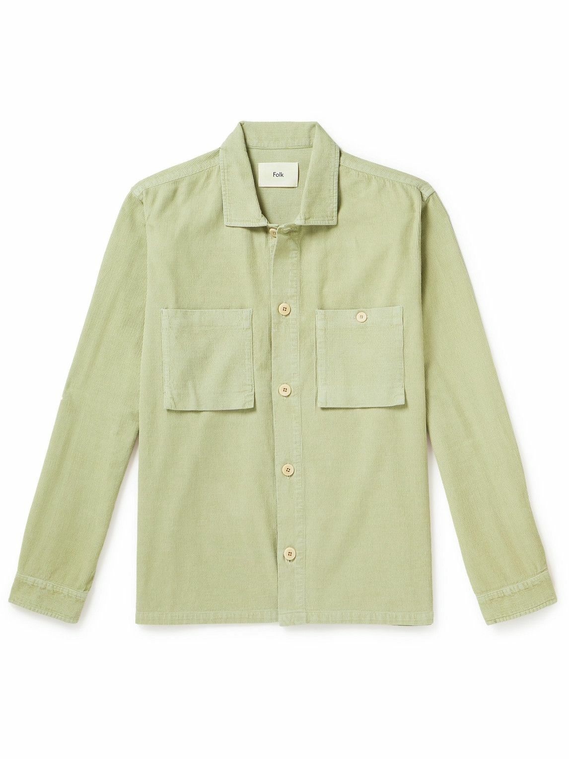 Folk - Patch Cotton-Corduroy Shirt Jacket - Green Folk