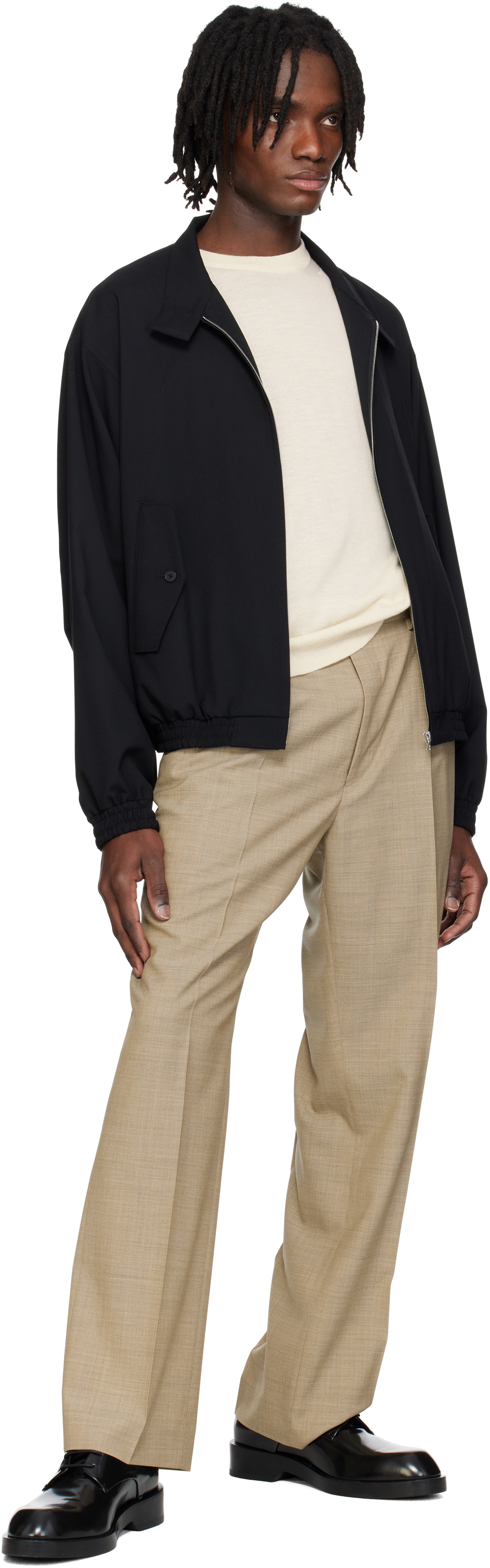 AURALEE Brown Super Fine Tropical Wool Trousers Auralee