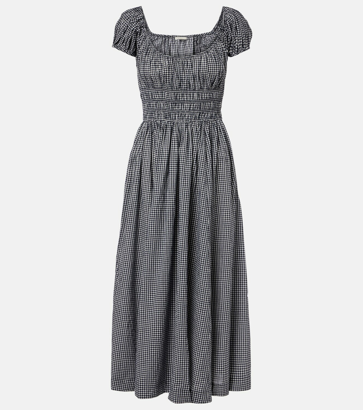 Dôen Quinley gathered gingham cotton midi dress DÔEN