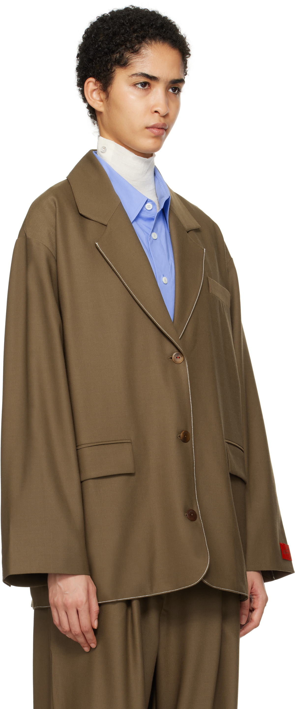 Cordera Brown Tailoring Stitch Blazer CORDERA