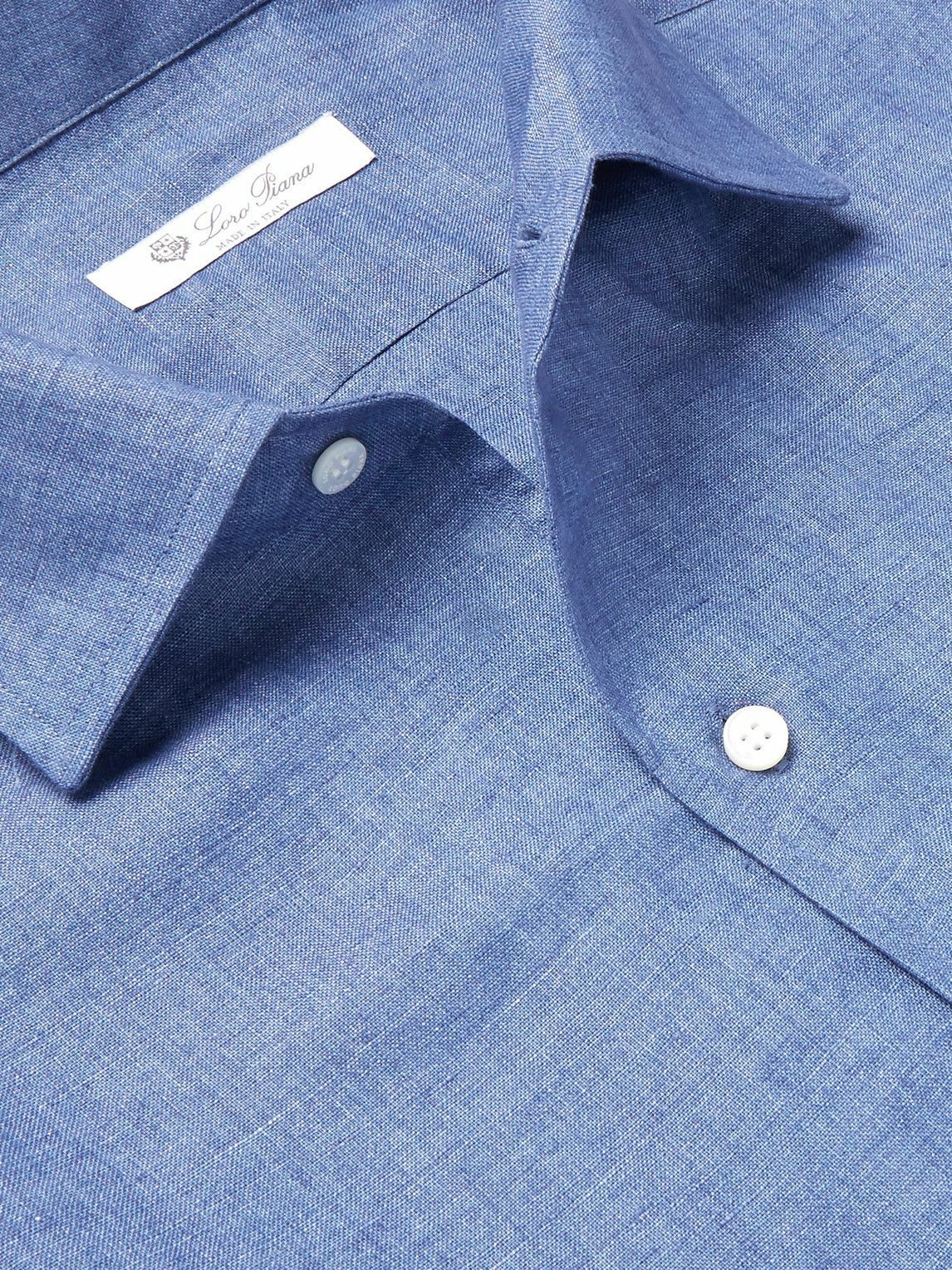 Loro Piana - Andre Slub Linen Shirt - Blue Loro Piana
