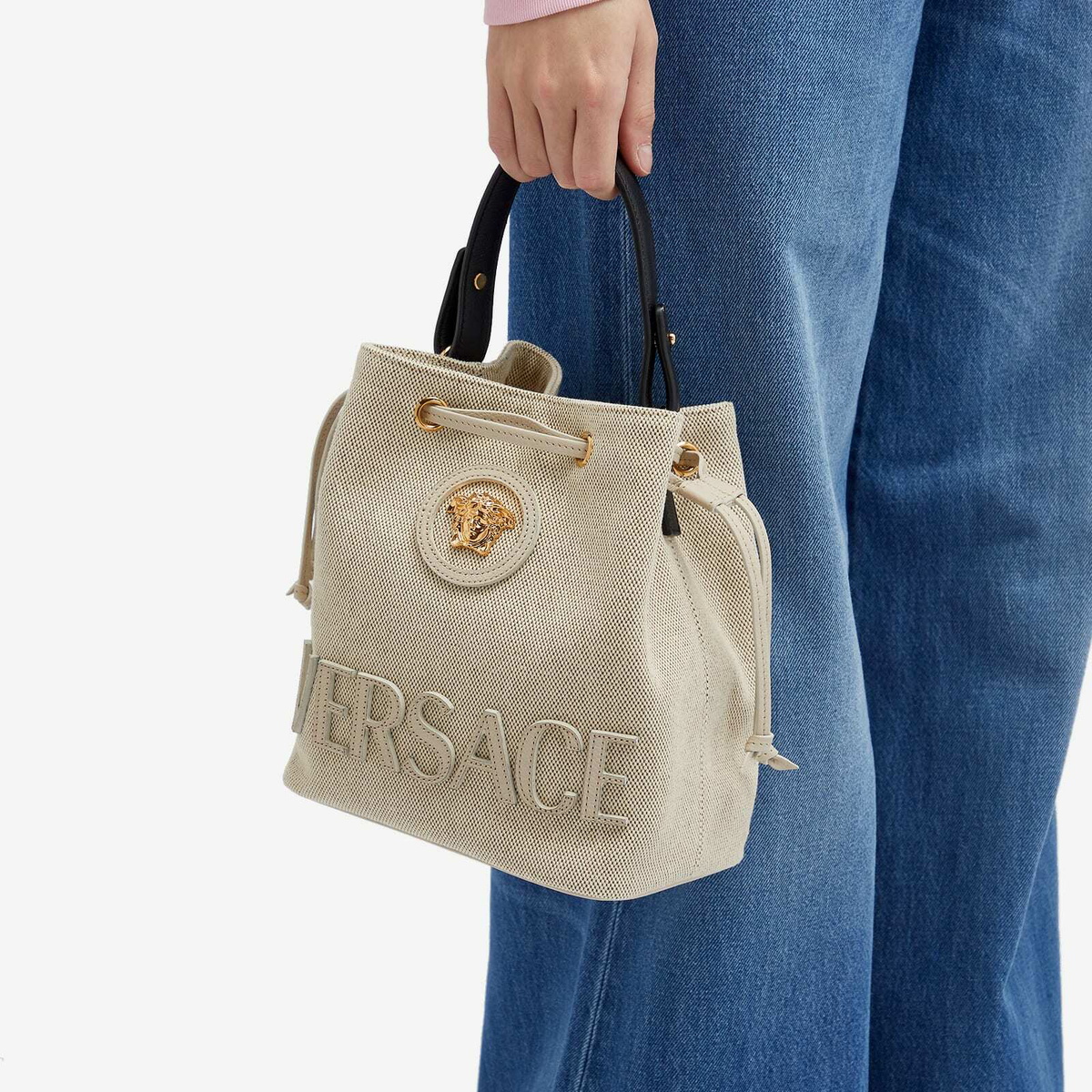 Versace Women's Bucket Bag in Beige Versace