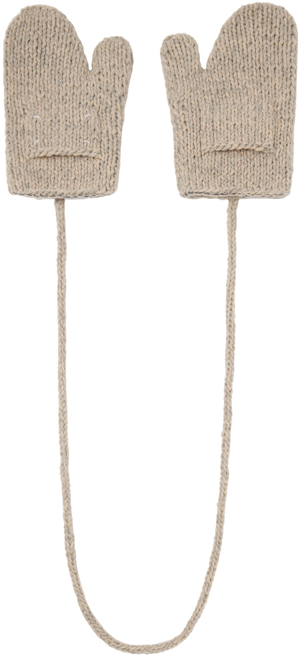 Maison Margiela Beige Shetland Wool Mittens Maison Margiela