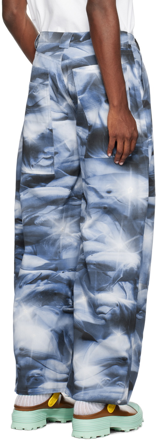 Collina Strada Navy Dolphin Stomp Trousers Collina Strada