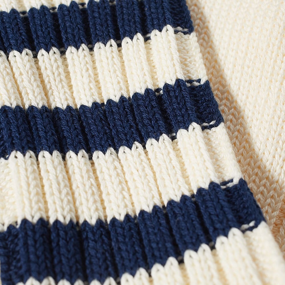 decka Heavyweight Stripe Sock in Ivory/Navy decka