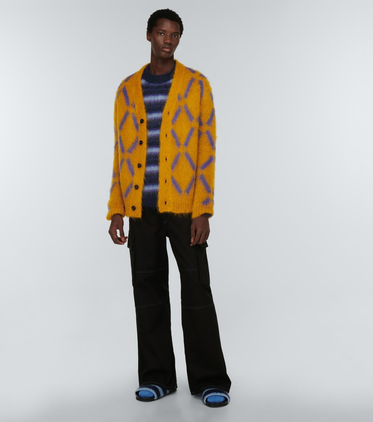 Marni - Intarsia mohair-blend cardigan Marni