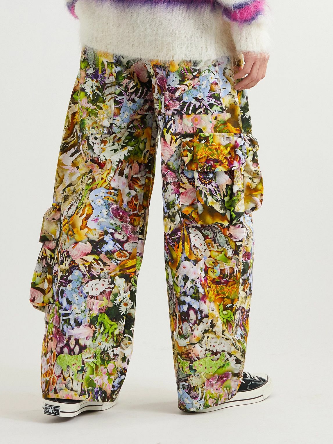 Collina Strada - Lawn Wide-Leg Floral-Print Cotton-Canvas Cargo ...