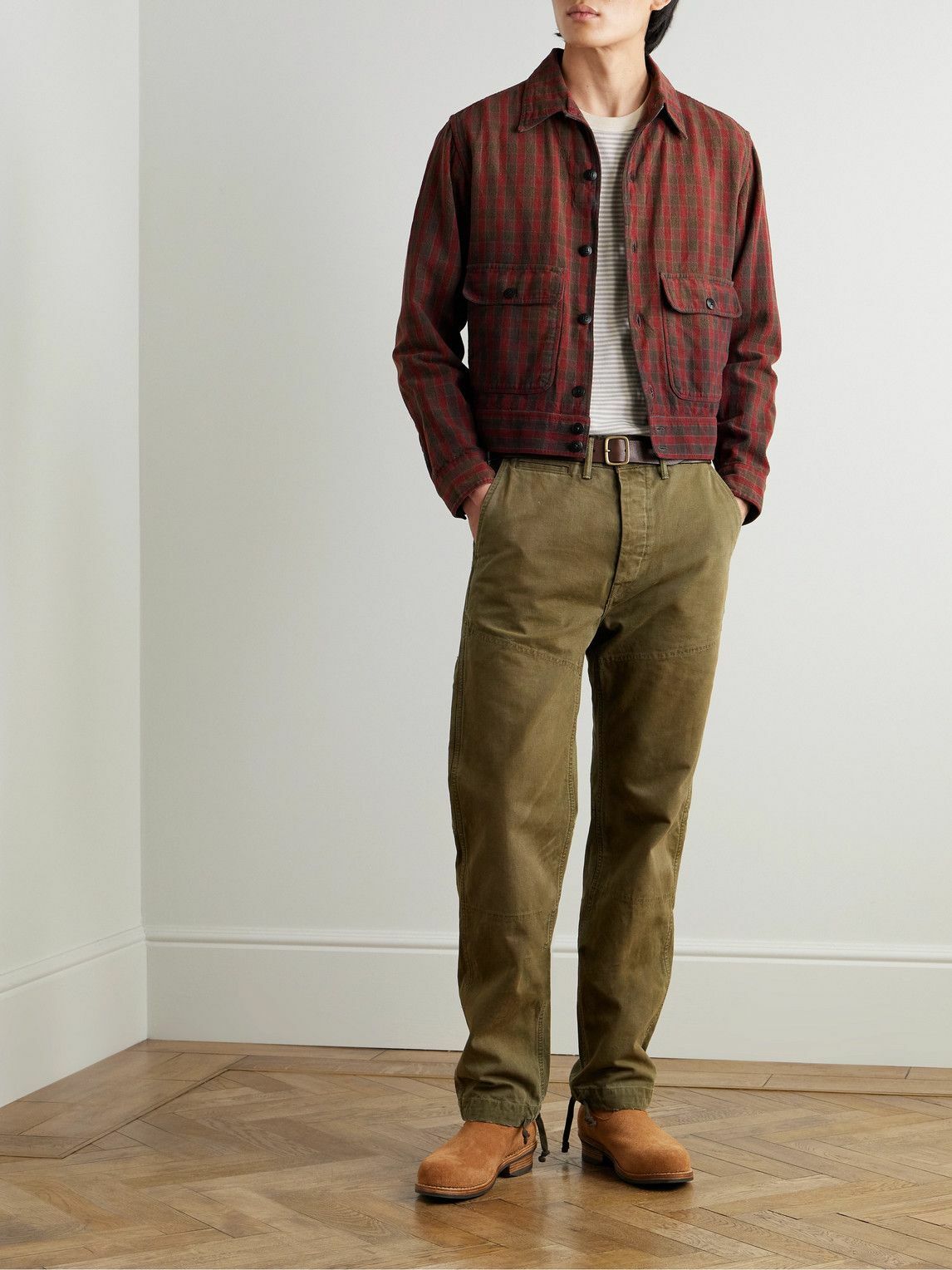 RRL - Highway Checked Cotton-Flannel Shirt Jacket - Red RRL
