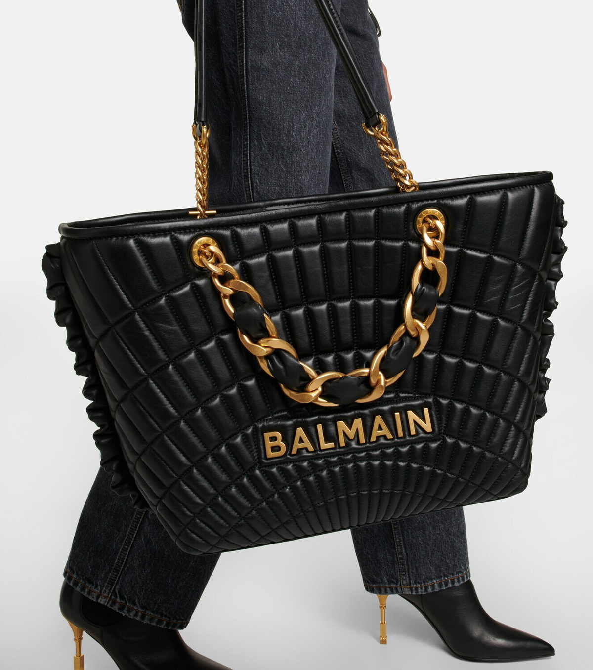 Balmain 1945 Soft quilted leather tote bag Balmain