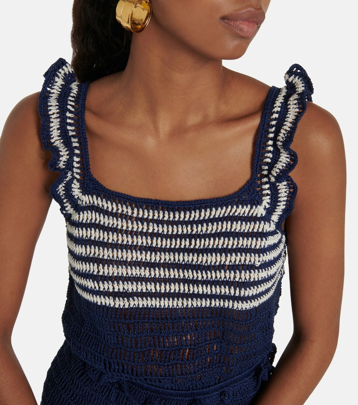 Anna Kosturova Striped crochet top Anna Kosturova