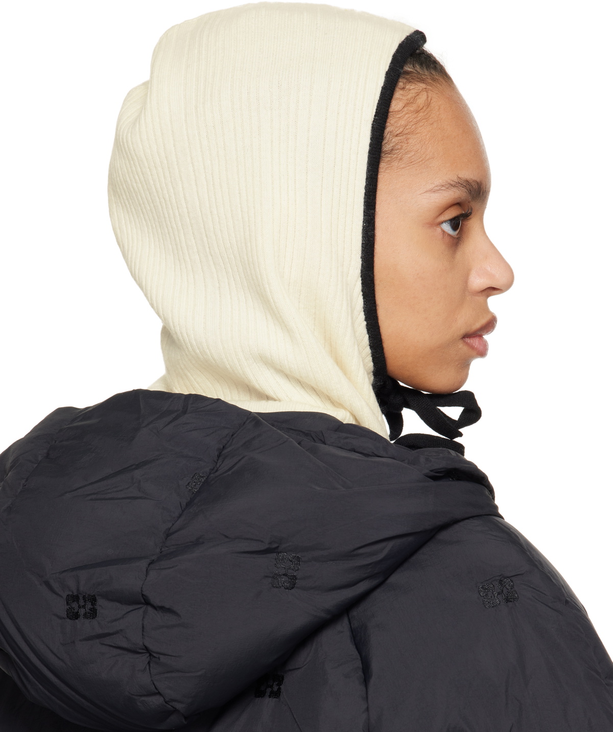 GANNI Beige Cashmere Mix Balaclava GANNI