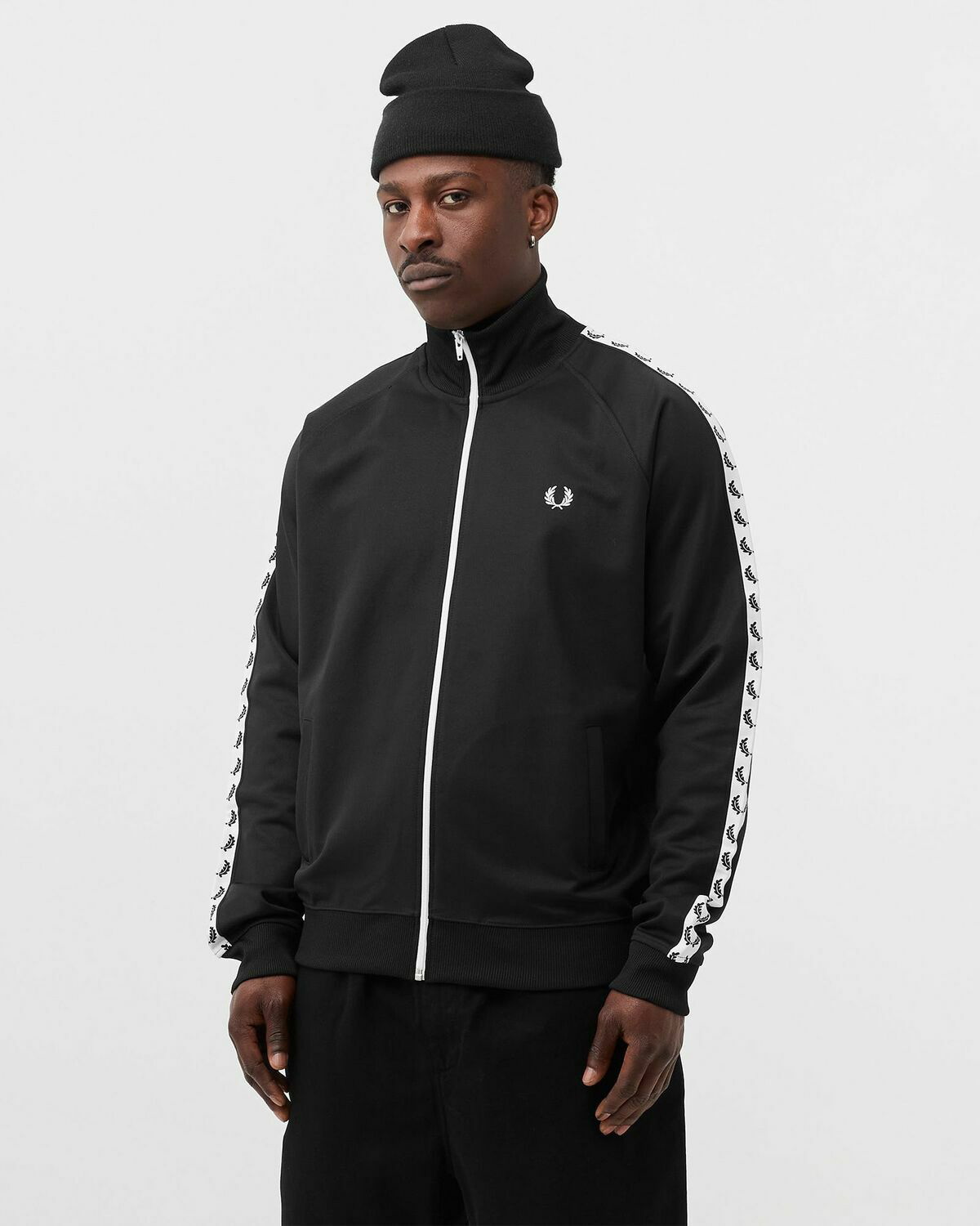 Fred Perry Taped Track Jacket Black - Mens - Track Jackets Fred Perry