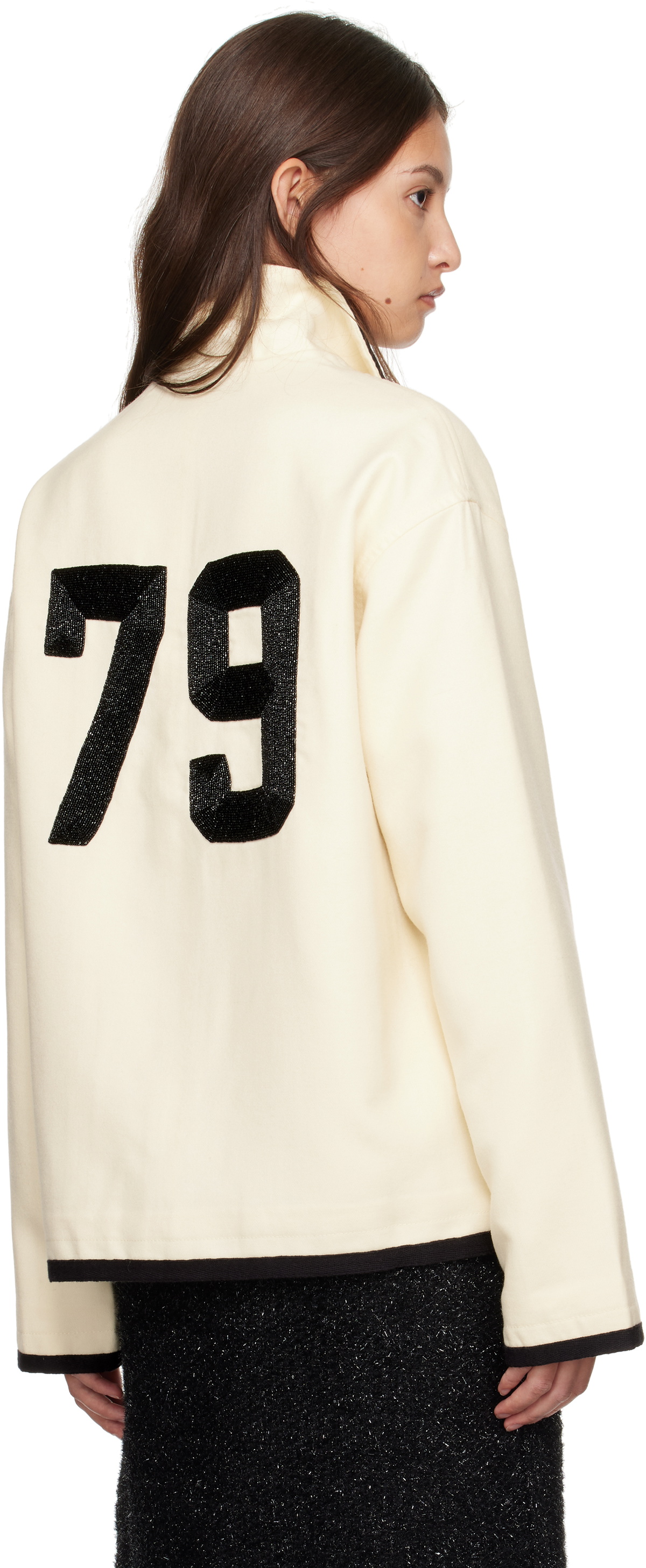 Bode Off-White Beaded Player Jacket Bode