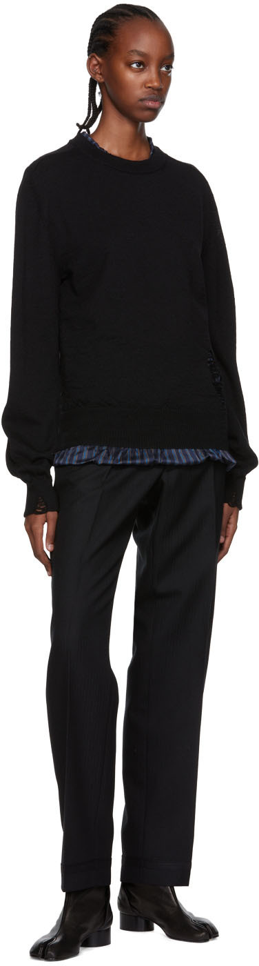 Maison Margiela Black Distressed Sweater Maison Margiela