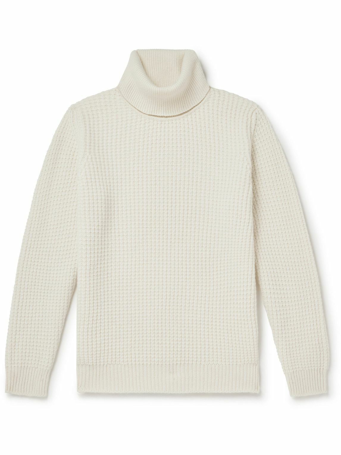 Kingsman - Cliveden Waffle-Knit Wool Rollneck Sweater - Neutrals Kingsman
