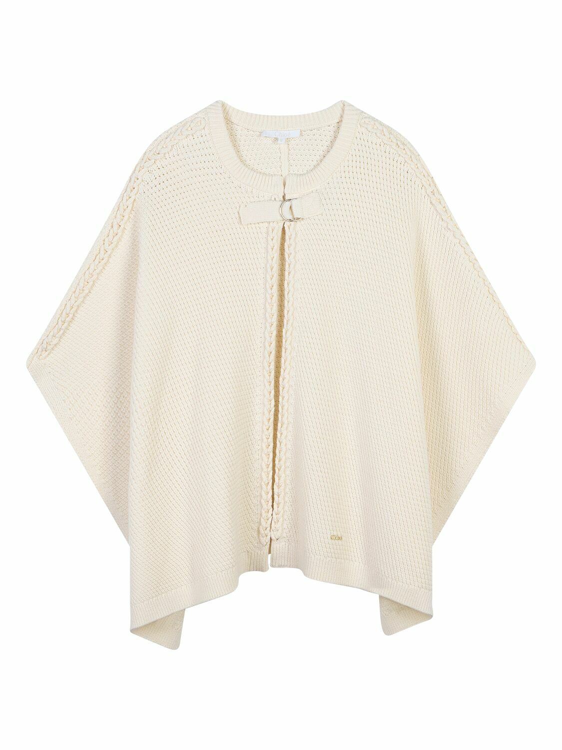 CHLOÉ Knitted Cotton & Wool Cape Chloe