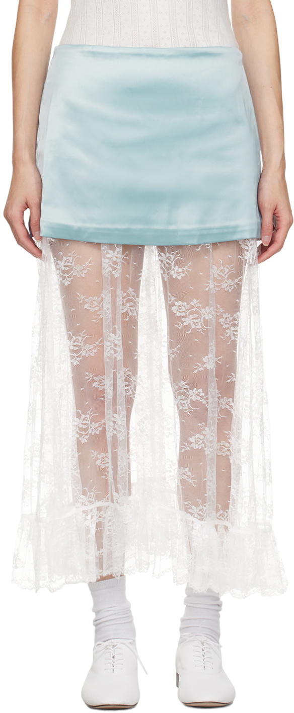 Sandy Liang Blue Mew Midi Skirt Sandy Liang