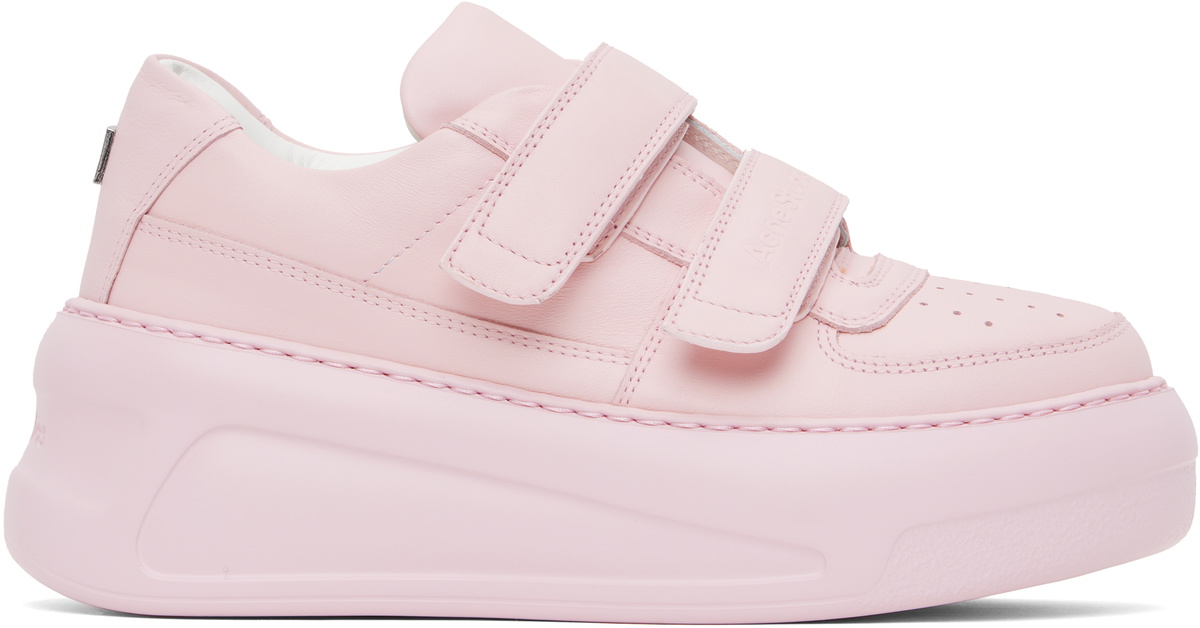 Acne Studios Pink Velcro Strap Platform Sneakers Acne Studios