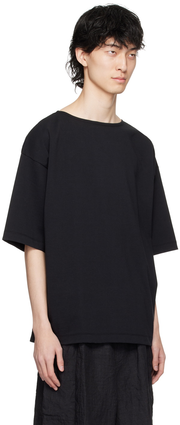 YLÈVE Black Dropped Shoulder T-Shirt YLÈVE