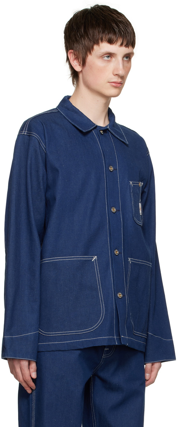 Nudie Jeans Blue Howie Chore Jacket Nudie Jeans Co