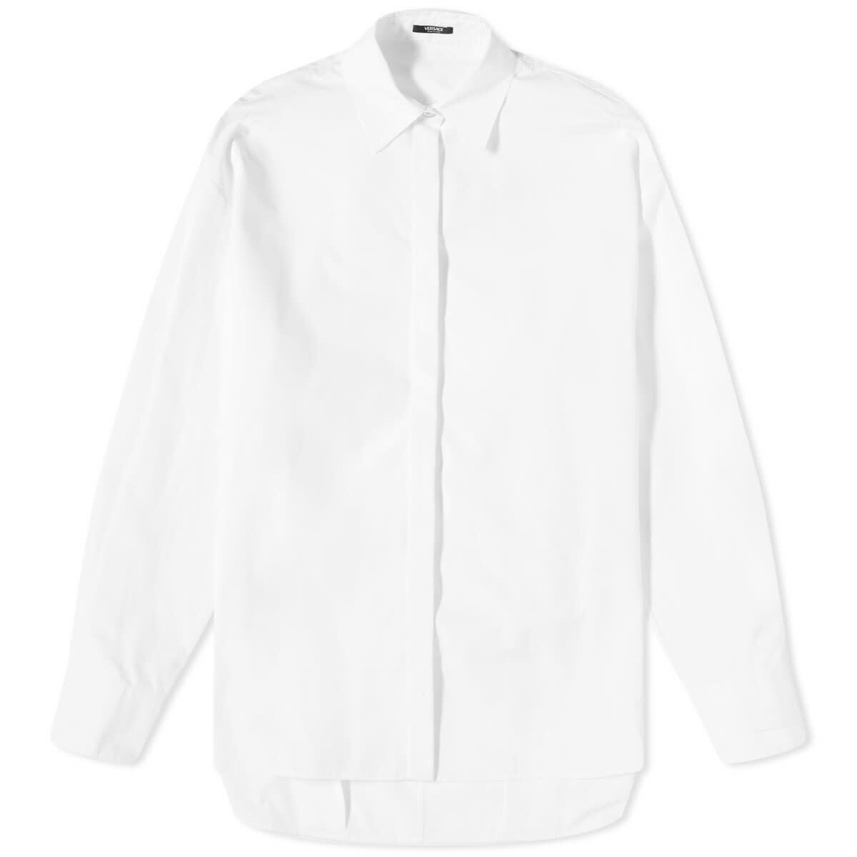 Versace Women's Informal Poplin Cotton Shirt in Optical White Versace
