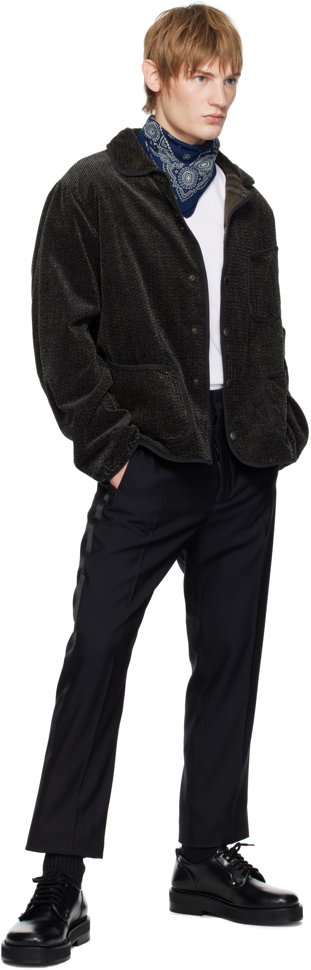 RRL Gray Tweed-Print Corduroy Jacket RRL RRL Gray Tweed-Print Corduroy Jacket RRL