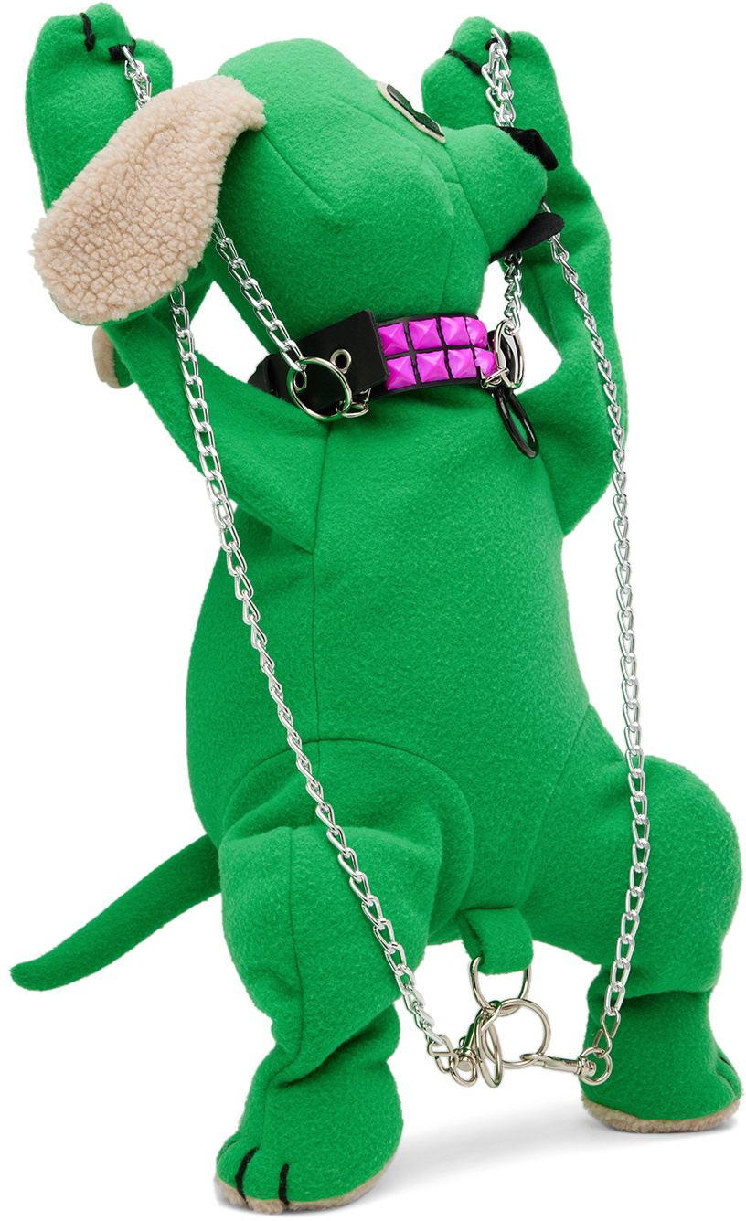 Anna Sui Mini SSENSE Exclusive Kids Green Fleece Doggy Backpack