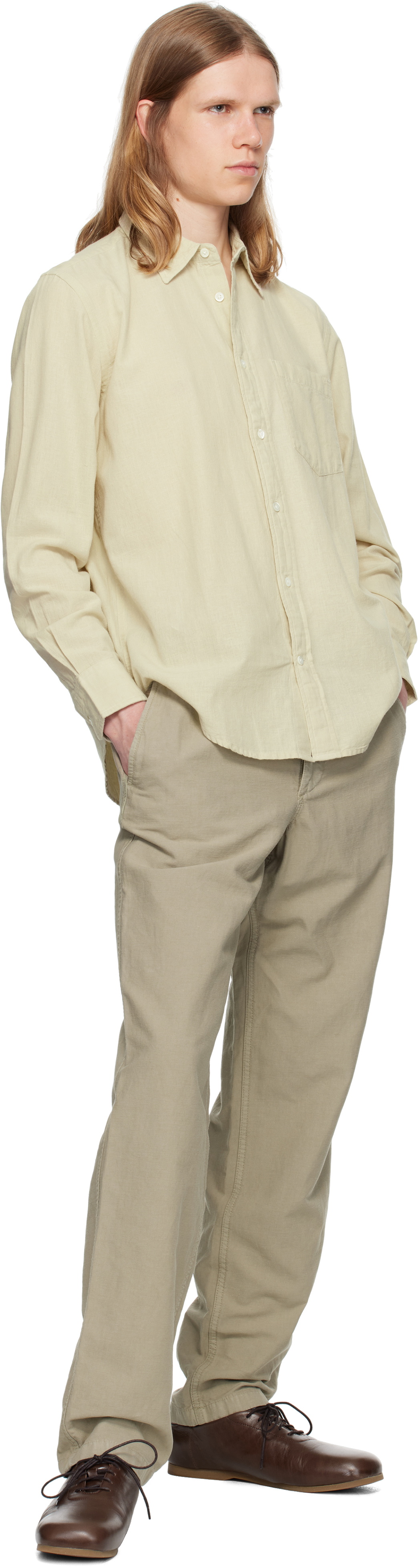 NORSE PROJECTS Beige Algot Relaxed Cotton Linen Shirt Norse Projects