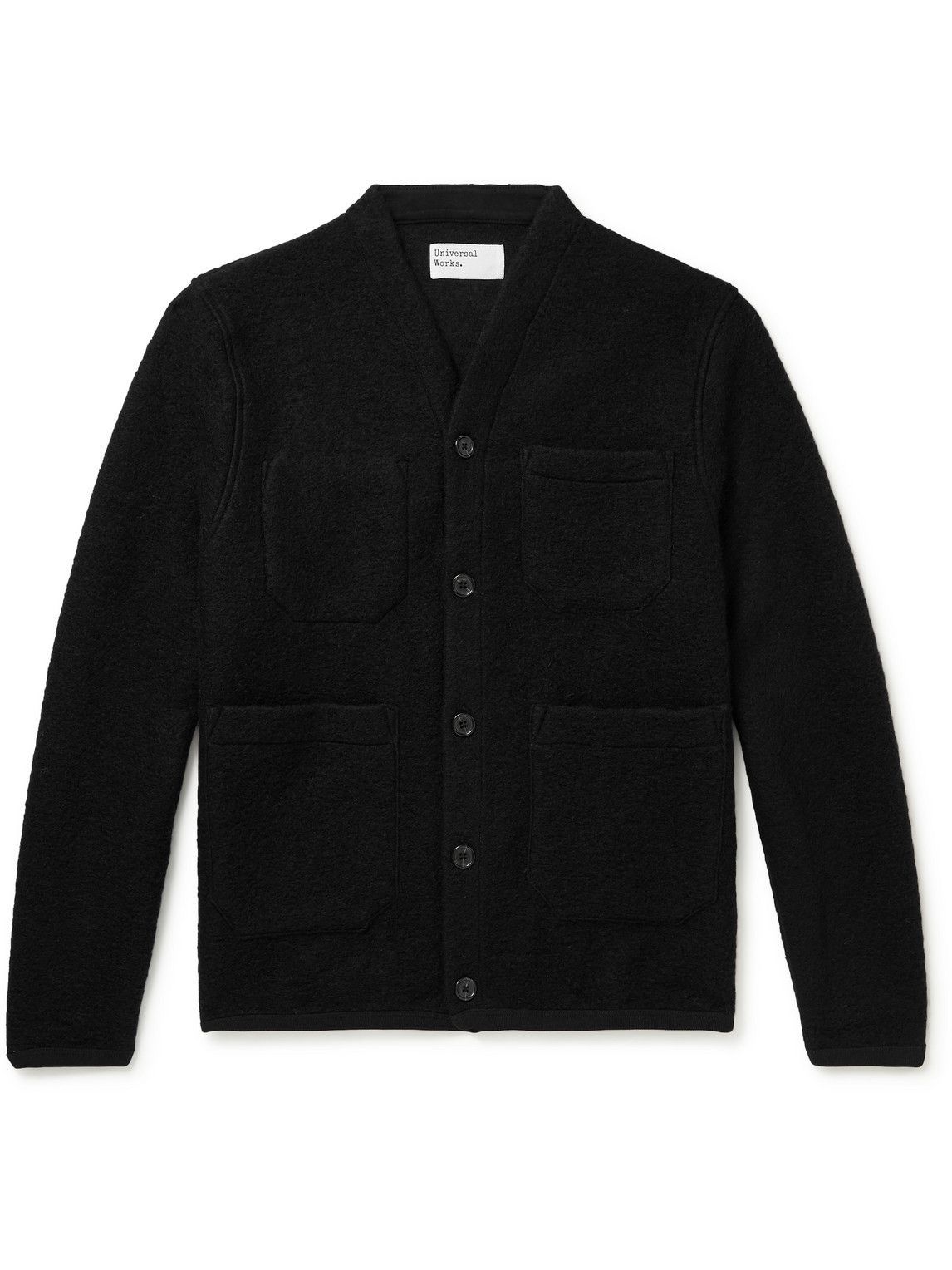 Universal Works - Boiled Wool-Blend Cardigan - Black Universal Works