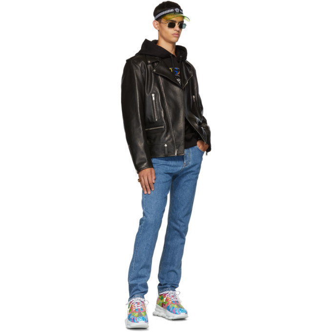 Versace Black Rainbow Embroidered Hoodie Versace Versace Black Rainbow Embroidered Hoodie Versace