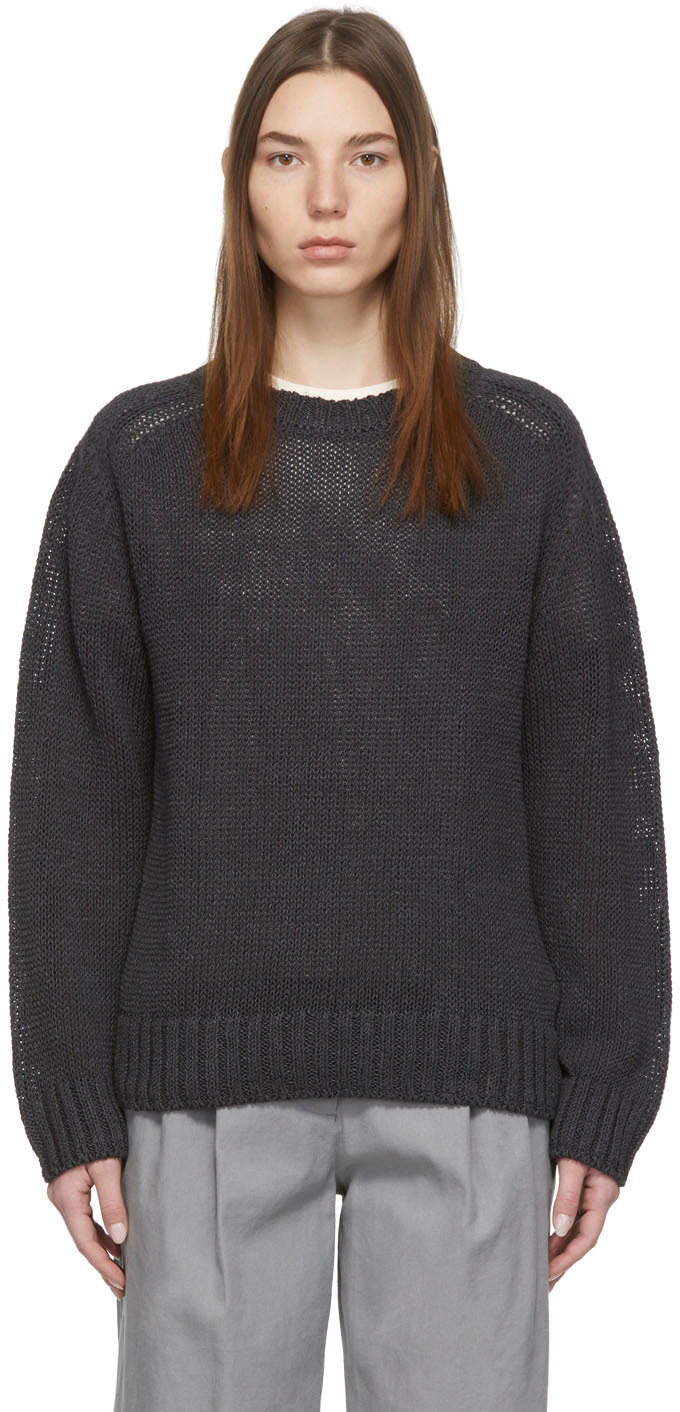 Nothing Written Black Paper Round Crewneck Sweater NOTHING WRITTEN