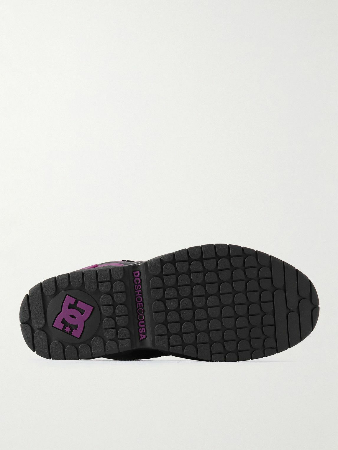 Needles - DC Shoes Spectre Rubber-Trimmed Leather, Mesh and Suede ...