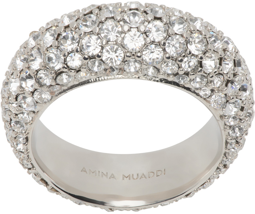 Amina Muaddi Silver Cameron Ring Amina Muaddi
