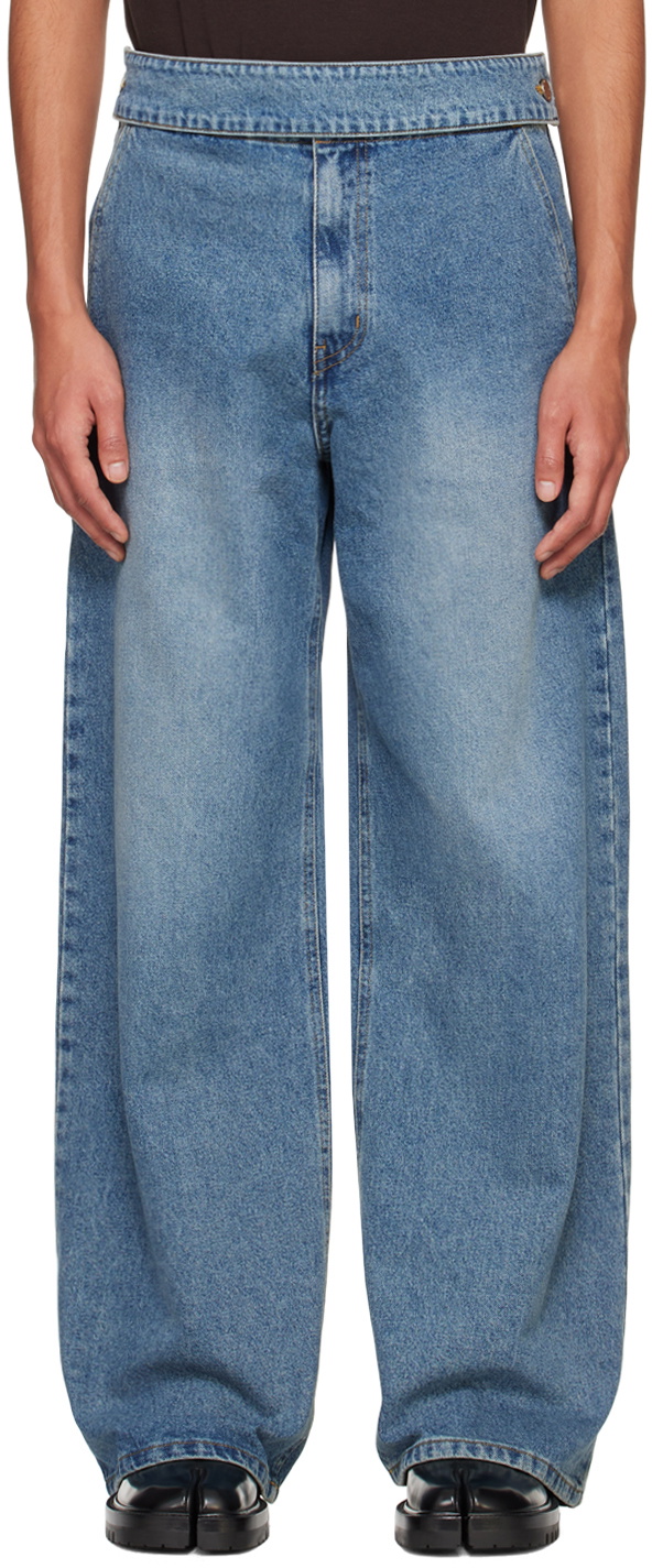 System Blue Waist Strap Jeans System
