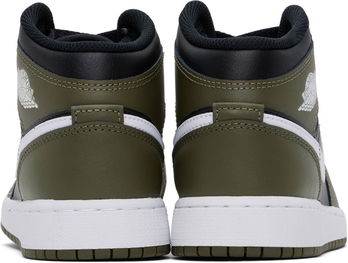 Nike Jordan Big Kids Khaki & Black Air Jordan 1 Mid Sneakers Nike ...