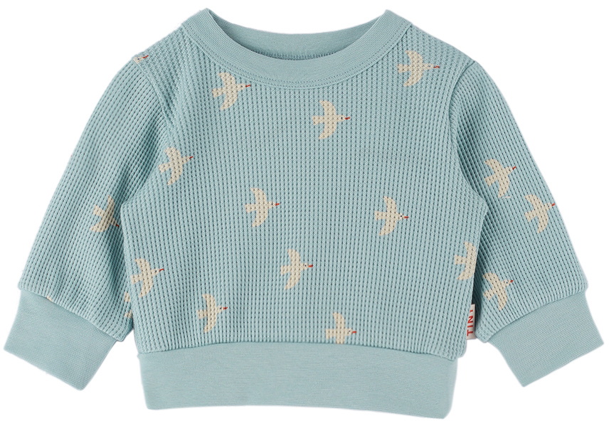 TINYCOTTONS Baby Blue Birds Sweater