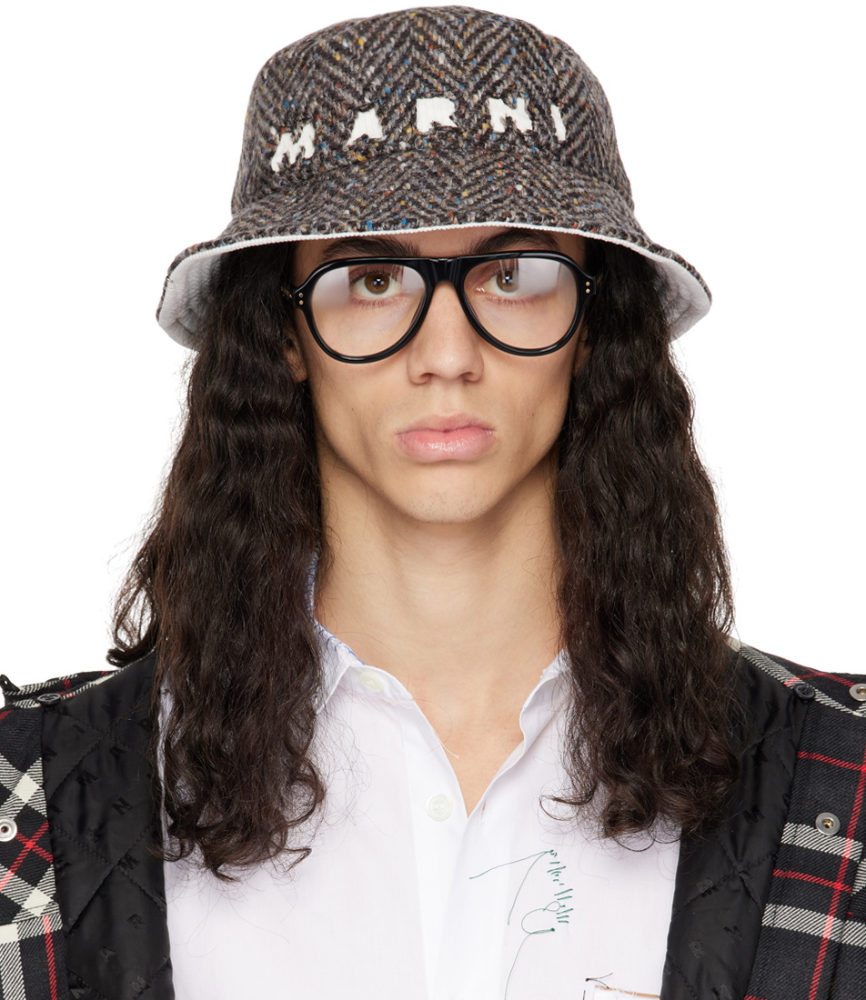 Marni Black Chevron Hat Marni
