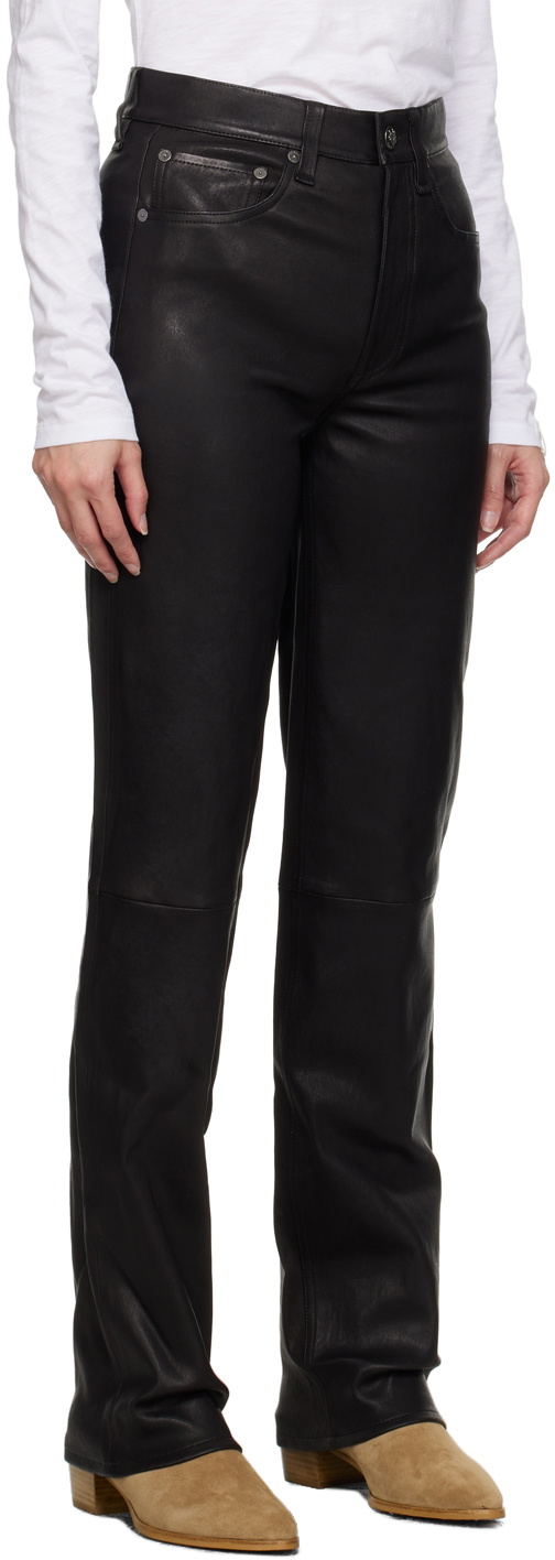 rag & bone Black Harlow Leather Pants Rag and Bone