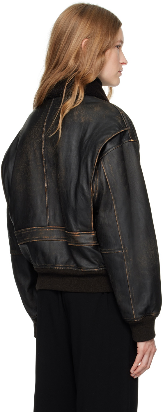 The Row Brown Adonis Leather Jacket The Row
